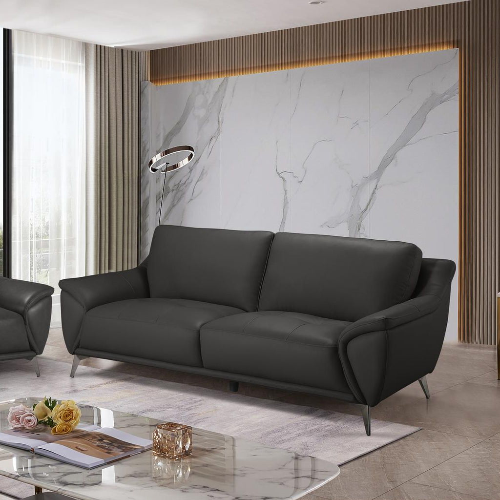 Exciting Dark Grey Leather Couch Pictures