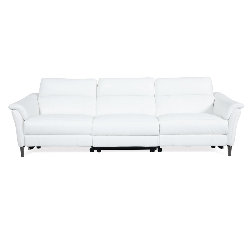 Jonis White 4 Seater Recliner Sofa - Singapore | COMFY