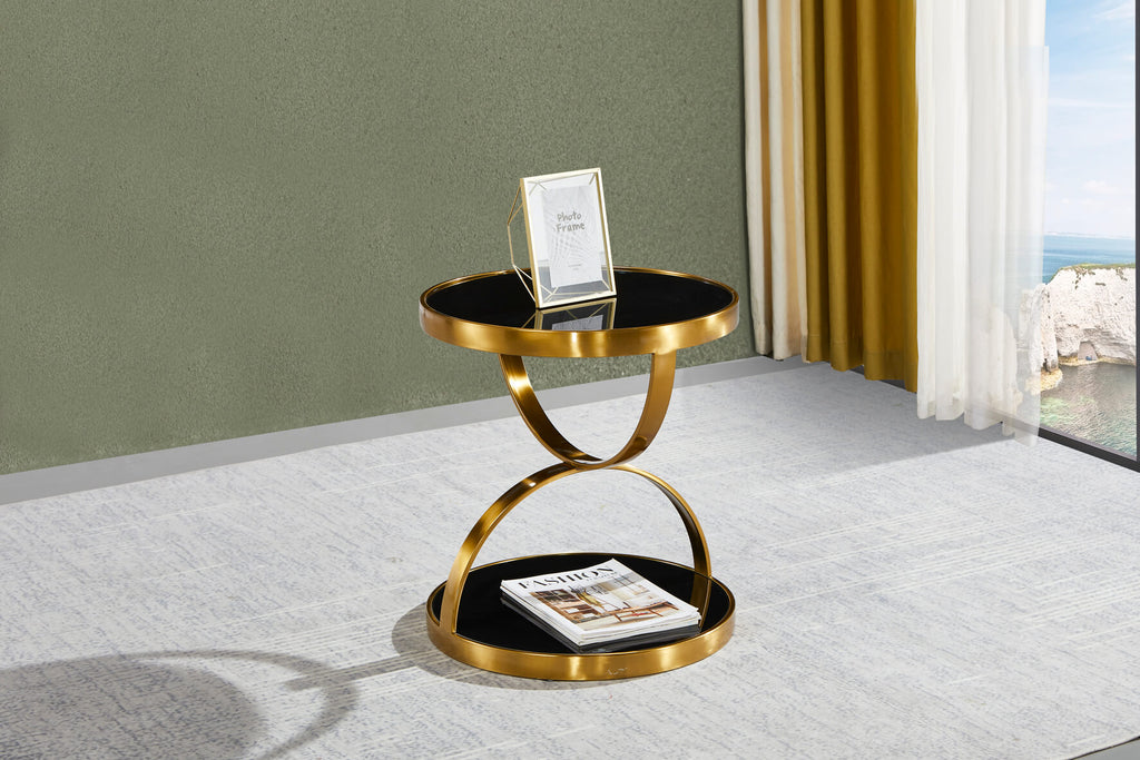 Obi Black and Gold Side Table - Singapore | COMFY