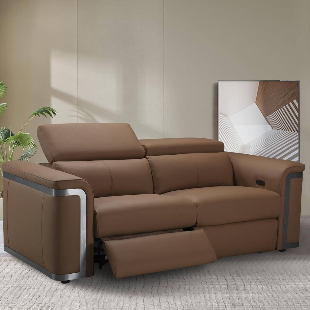 Silvana Motorised Recliner Leather Sofa | COMFY