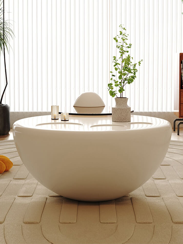 Sabrina White Round Coffee Table - Singapore | COMFY